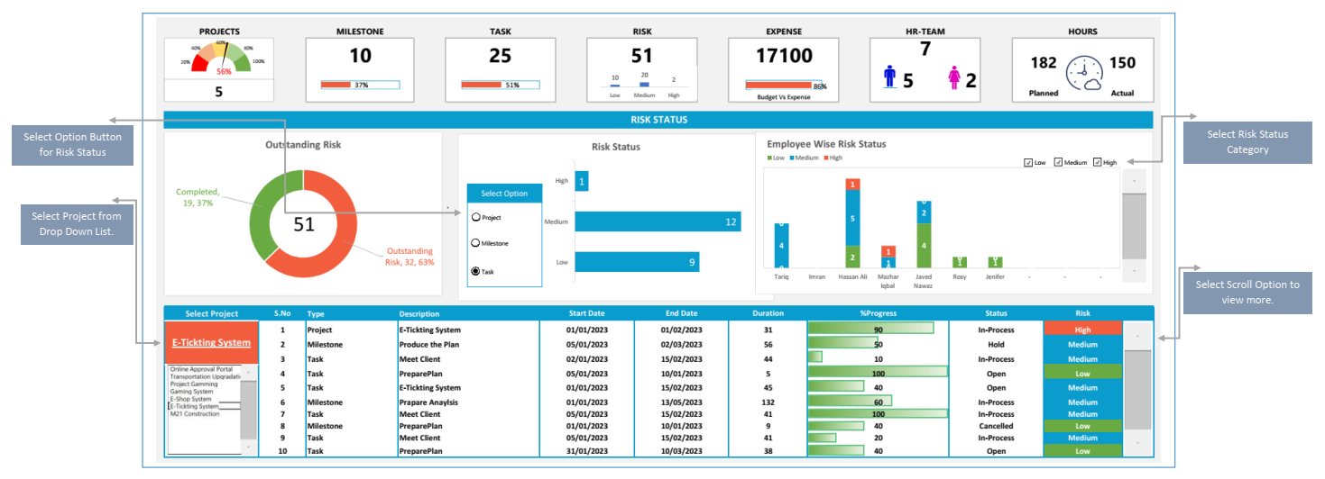 Project Plan & Portfolio Excel Template